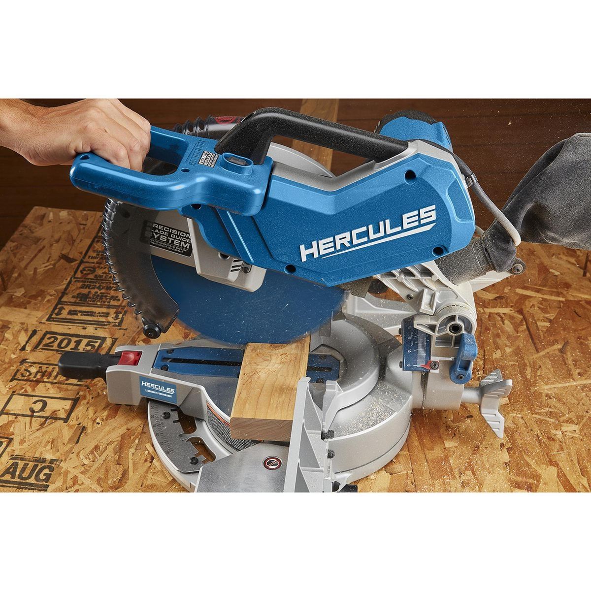 Hercules 12 in. Dual-Bevel Compound Miter Saw with Precision LED Shadow Guide - 57675 - Ferredepot