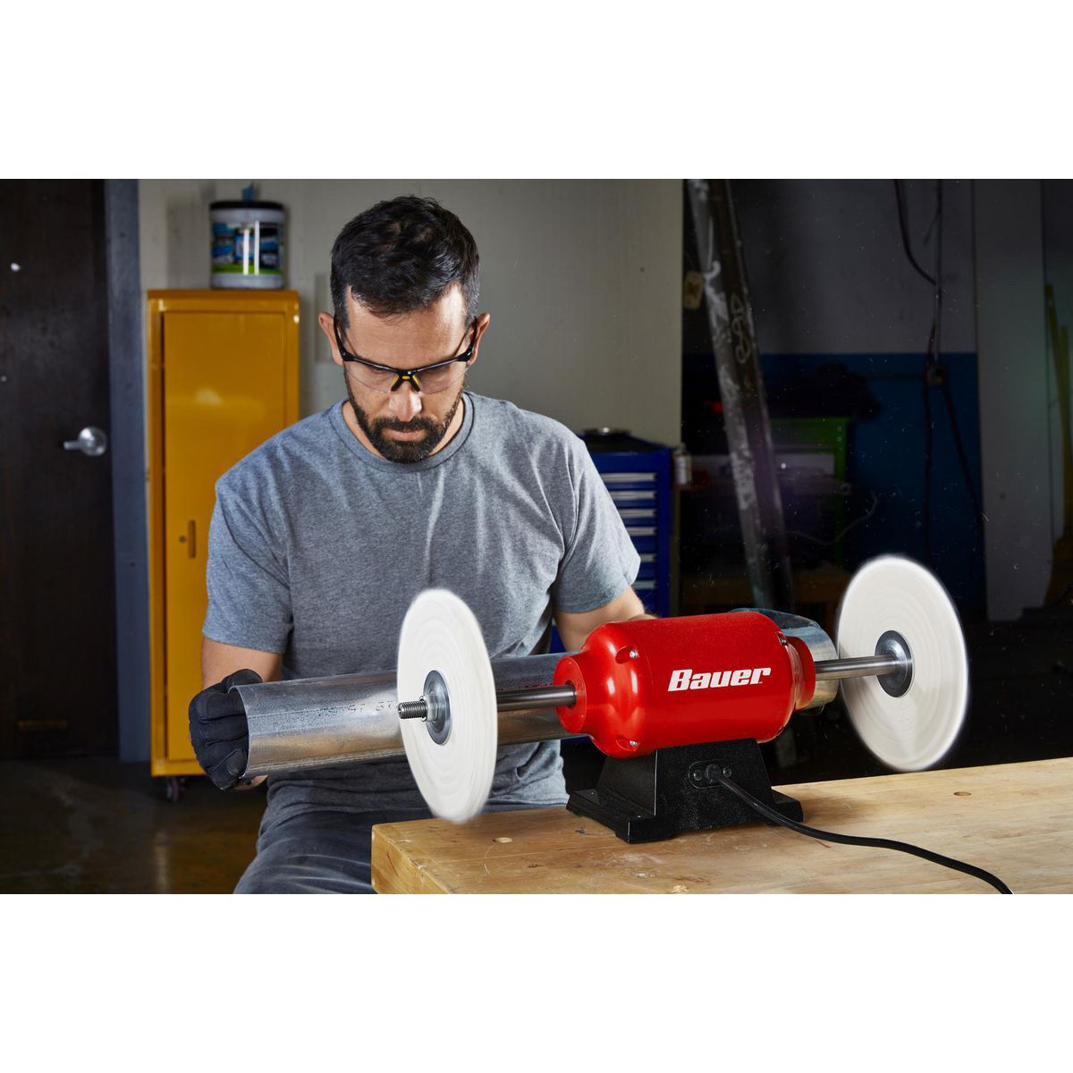 Bauer 8 in. Stationary Buffer - 58827 - Ferredepot