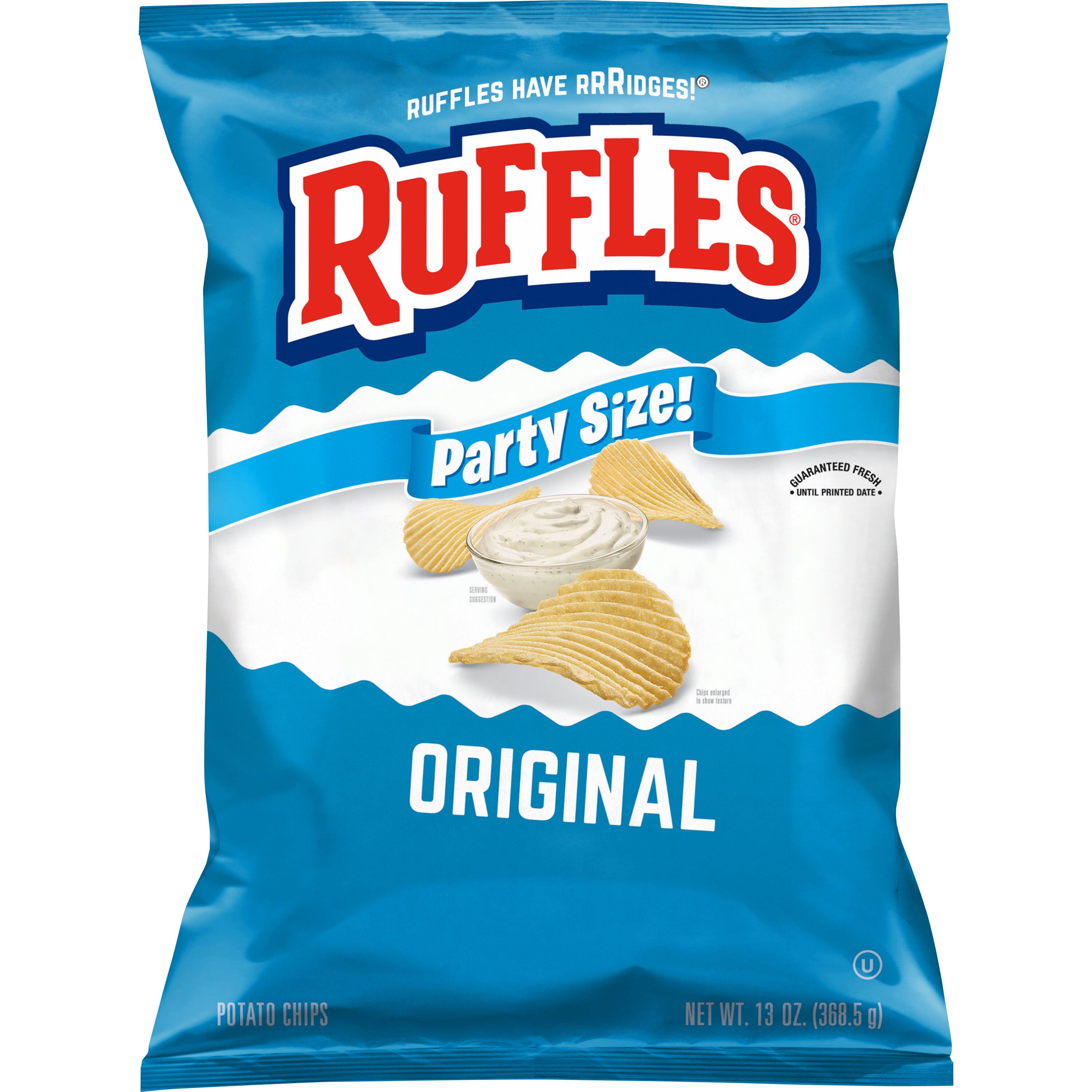 Papas Fritas Ruffles Sabor Original, Tamaño Fiesta, Bolsa de 13 Onzas ...