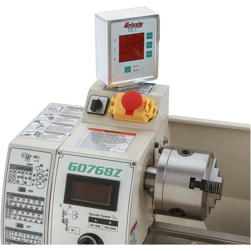 Grizzly Industrial 8 in. x 16 in. Variable-Speed Benchtop Lathe with X ...
