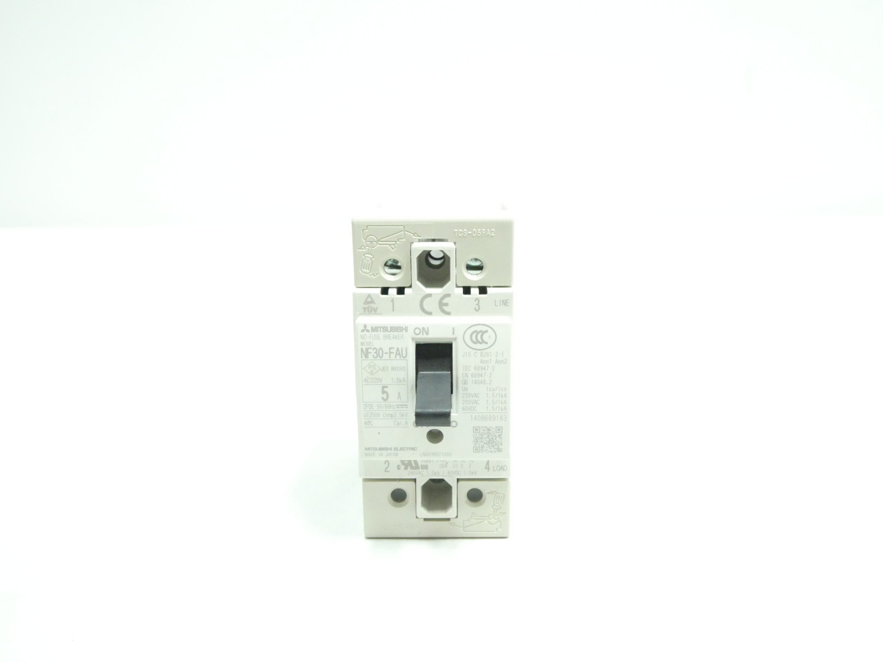 MITSUBISHI NF30-FAU 2P 5A AMP 220V-AC MOLDED CASE CIRCUIT BREAKER - MRO INDUSTRIAL