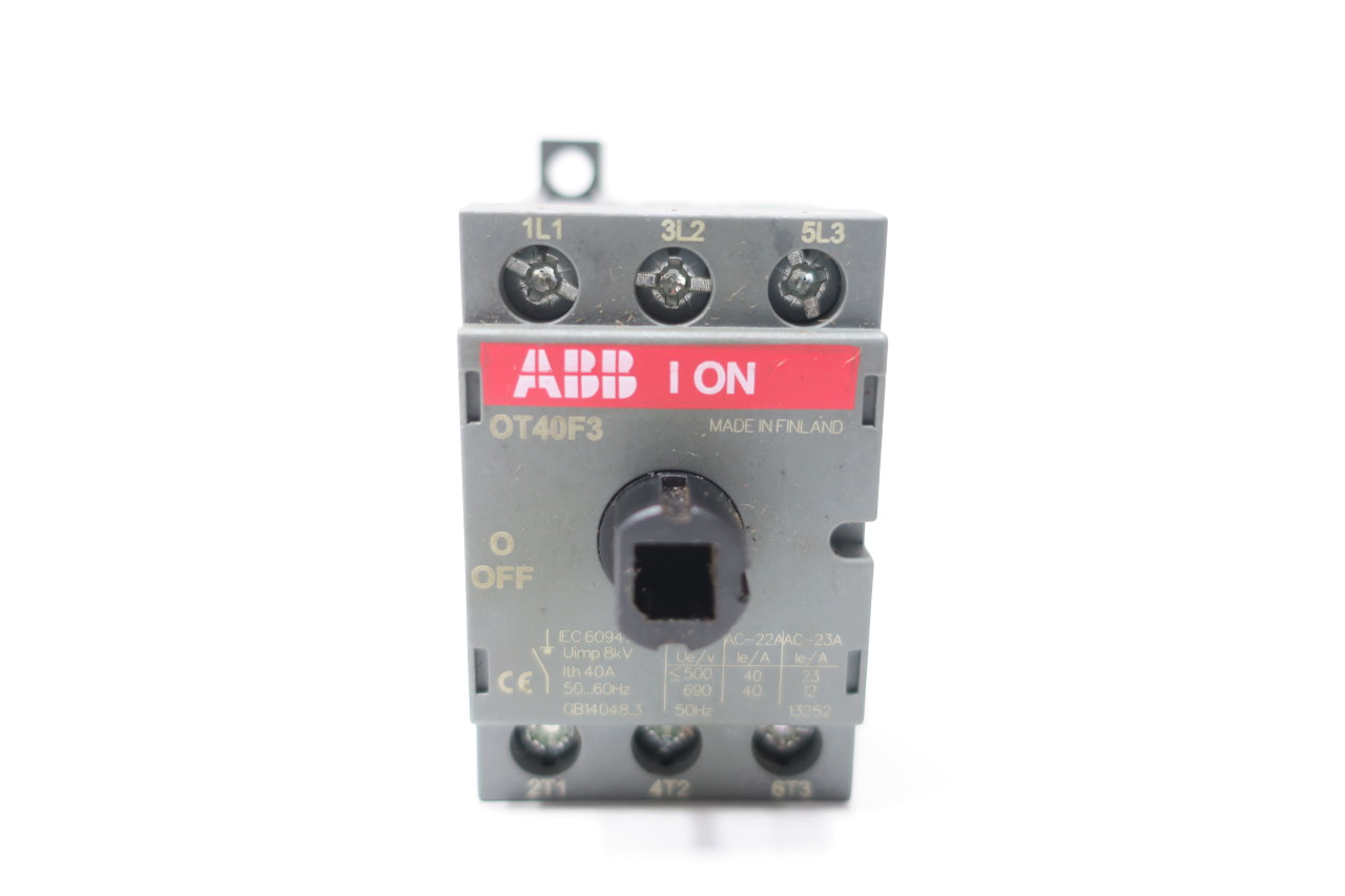 ABB OT40F3 3P 40A AMP 600V-AC NON-FUSIBLE DISCONNECT SWITCH - MRO INDUSTRIAL