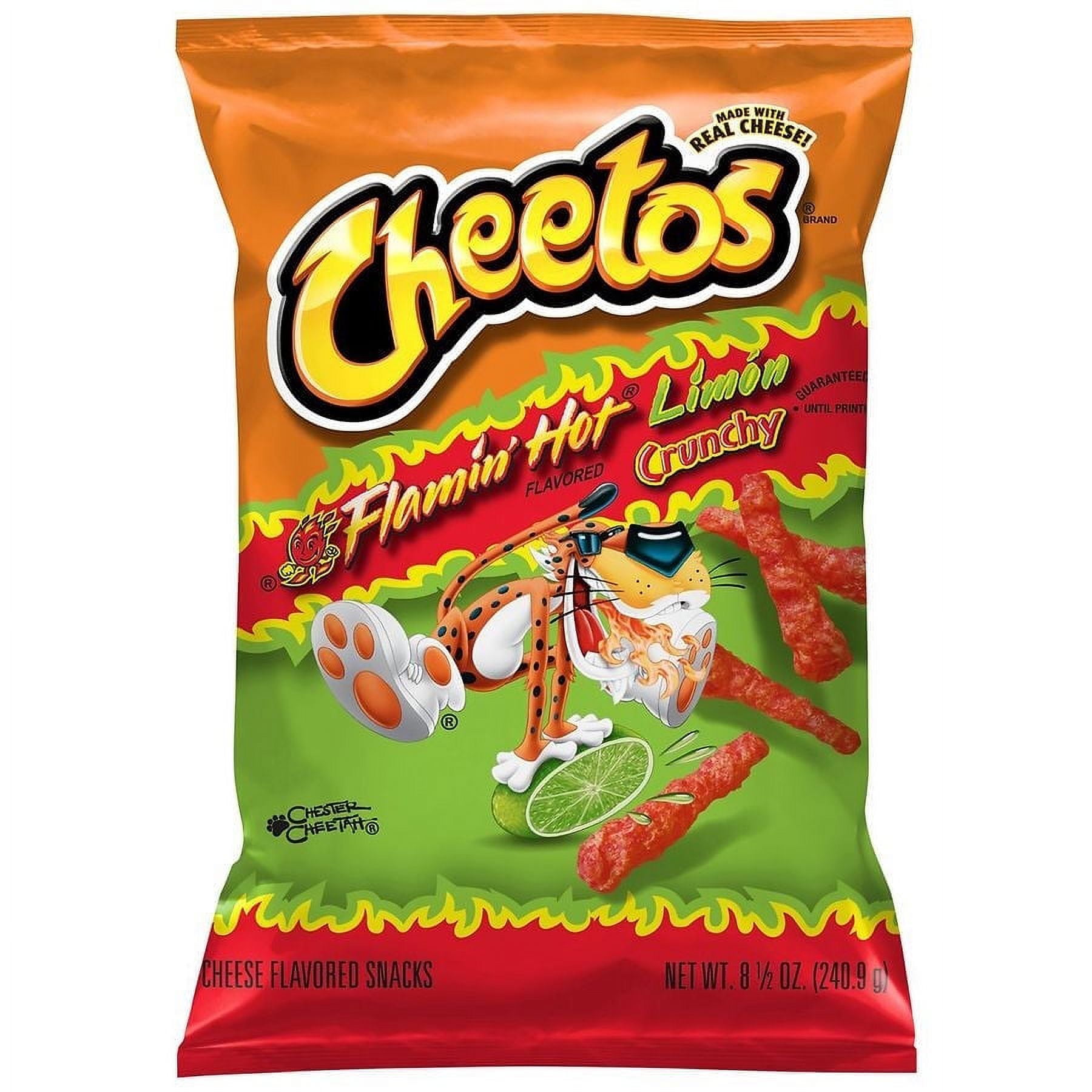 Cheetos Crunchy Botanas con Sabor a Queso Flamin' Hot Limón Paquete de ...