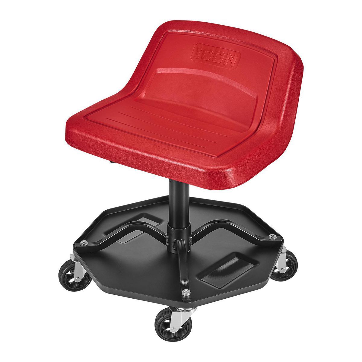 Icon Professional Adjustable Shop Seat with Tool Storage, Red - 58449 ...