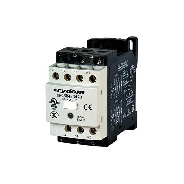 Contactor de estado sólido (SSR) Crydom 3 fases Montaje en riel DIN 480Vac/7. - DRC3P48B4002 ...