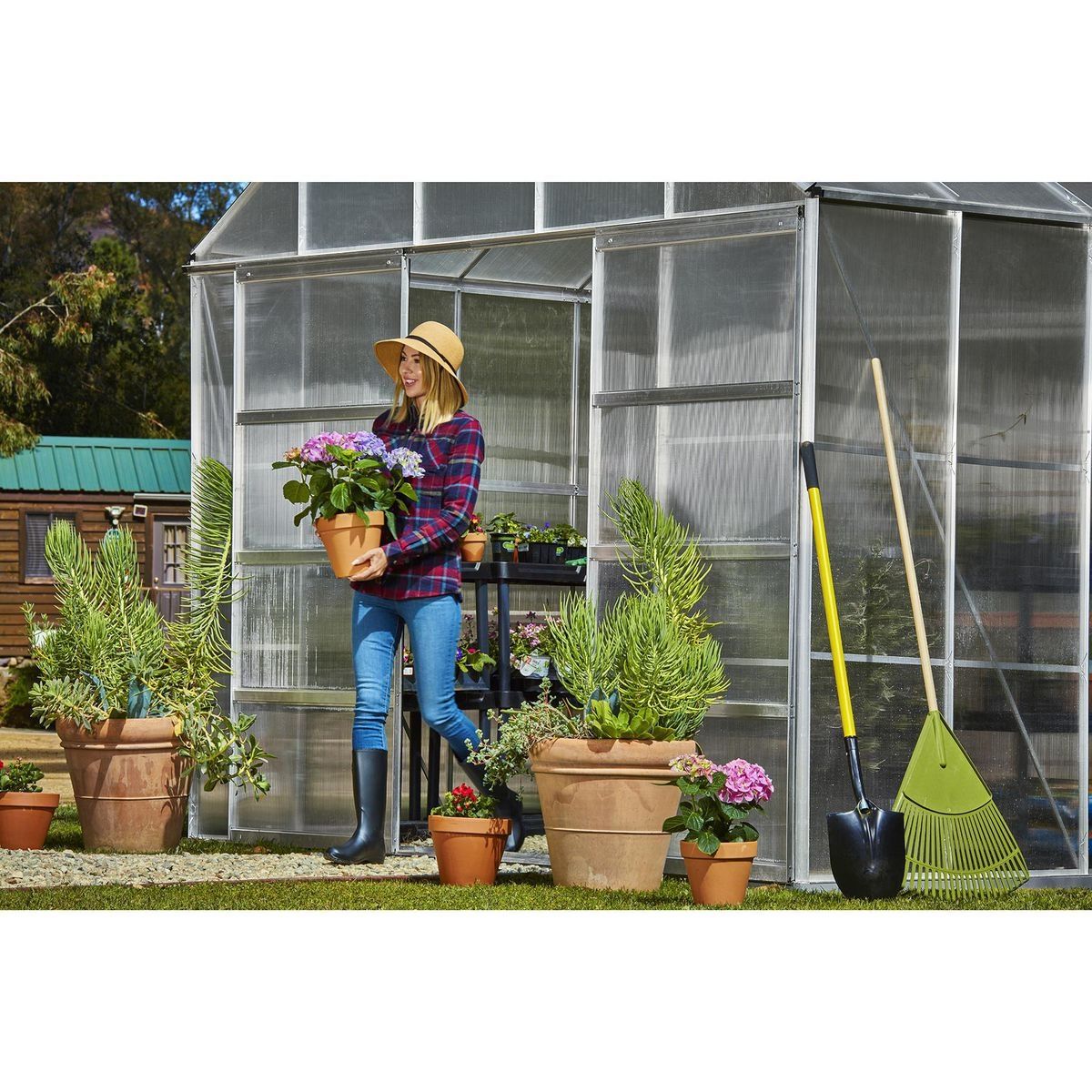 One Stop Gardens 10 ft. x 12 ft. Greenhouse with 4 Vents - 93358 ...