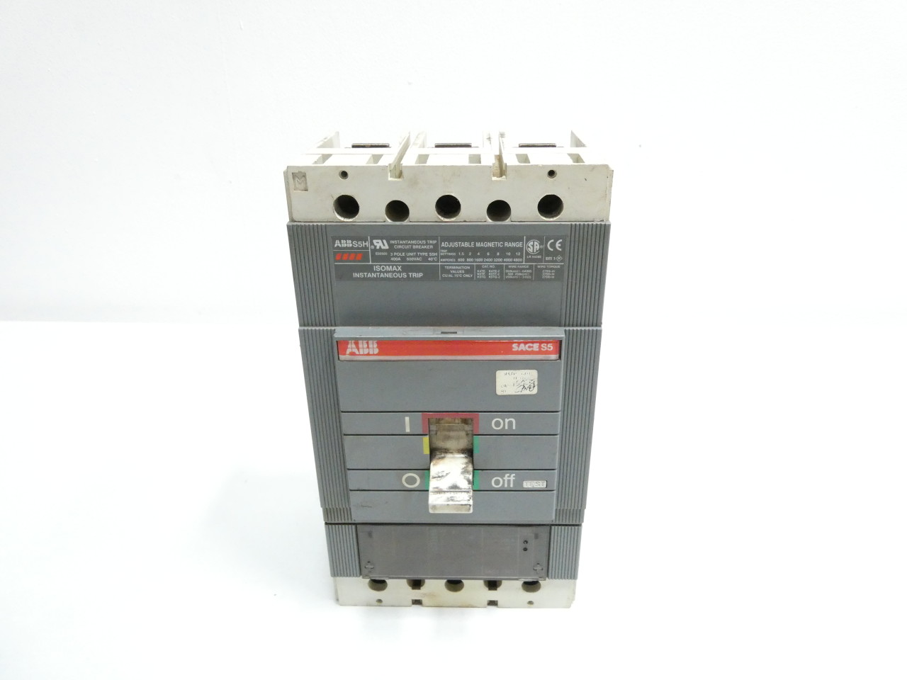 ABB S5H 3P 400A AMP 600V-AC MOLDED CASE CIRCUIT BREAKER - MRO INDUSTRIAL