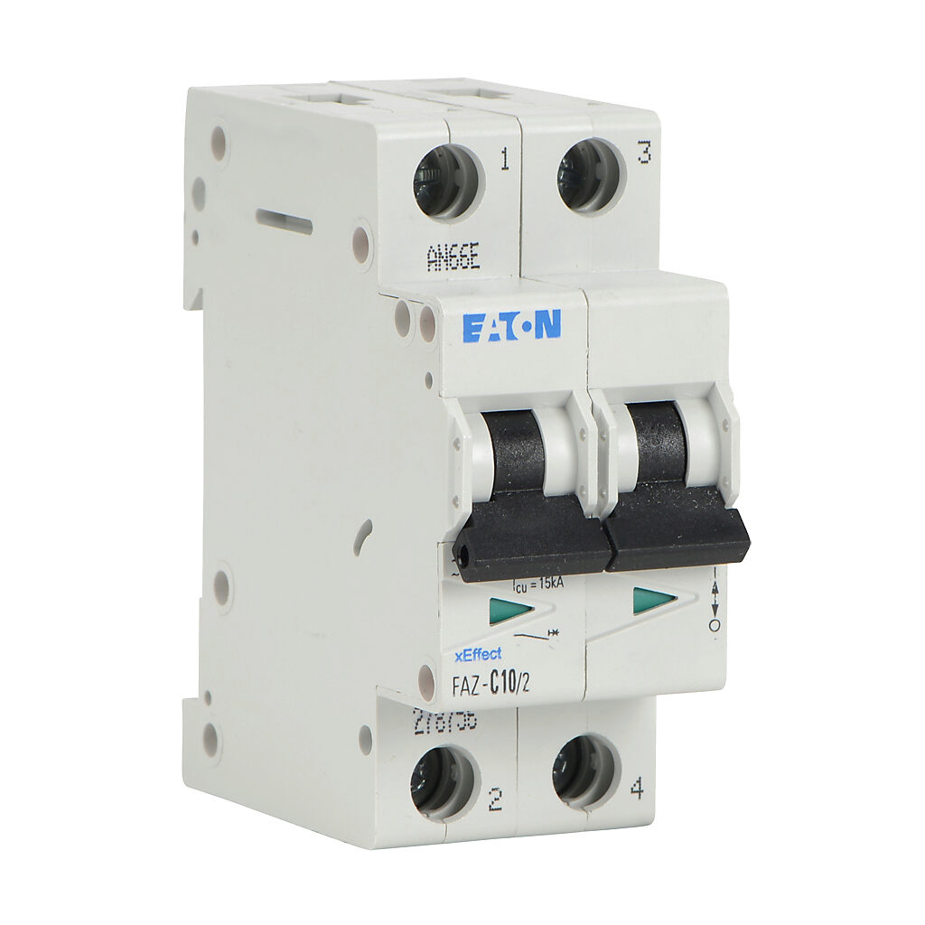 FAZ-C10-2 - Eaton miniature supplementary protector, 10A, 480Y / 277 VAC / 96 VDC, 2-pole, C ...