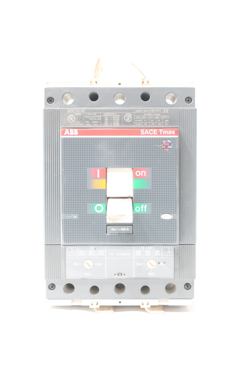 ABB SACE T5S 400 3P 400A AMP 240/480/600V-AC MOLDED CASE CIRCUIT ...