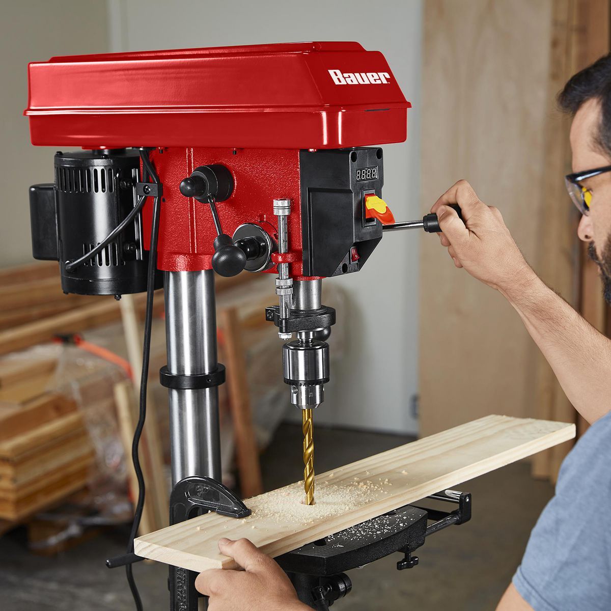 Bauer Prensa de taladro 12 pulgadas con velocidad variable y alineación ...