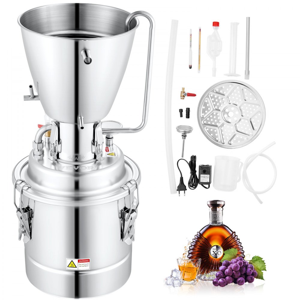 VEVOR Water Alcohol Distiller, 8 Gal/30 L, 304 Stainless Steel Still w ...