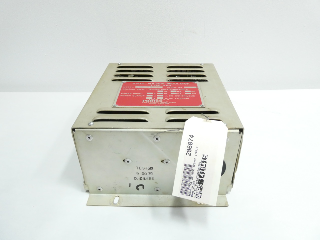 PORTEC SVR 10SVR63P3 STATIC VOLTAGE REGULATOR 120V-AC 10/15A AMP 63/90V ...