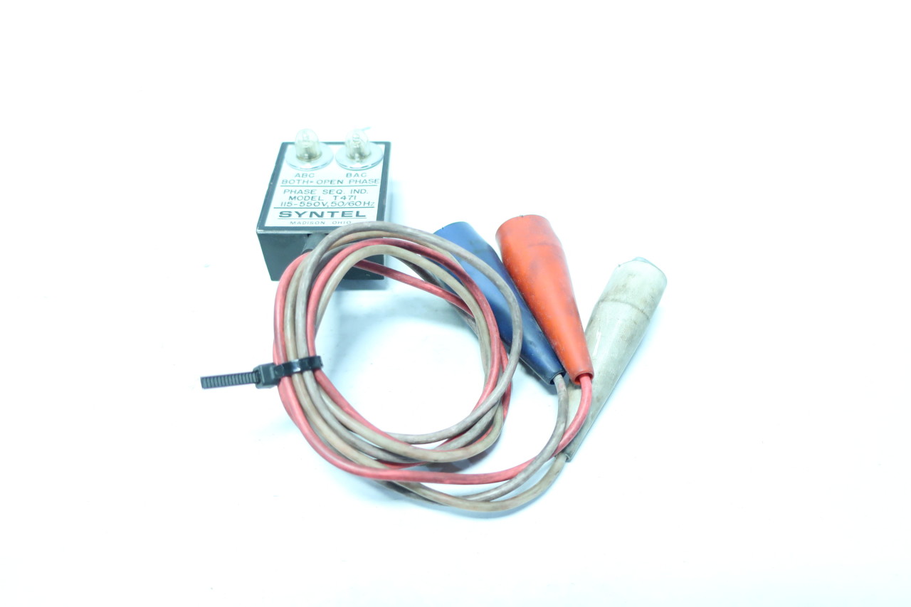 SYNTEL T471 PHASE SEQUENCE INDICATOR 115-550V-AC TEST EQUIPMENT - MRO ...