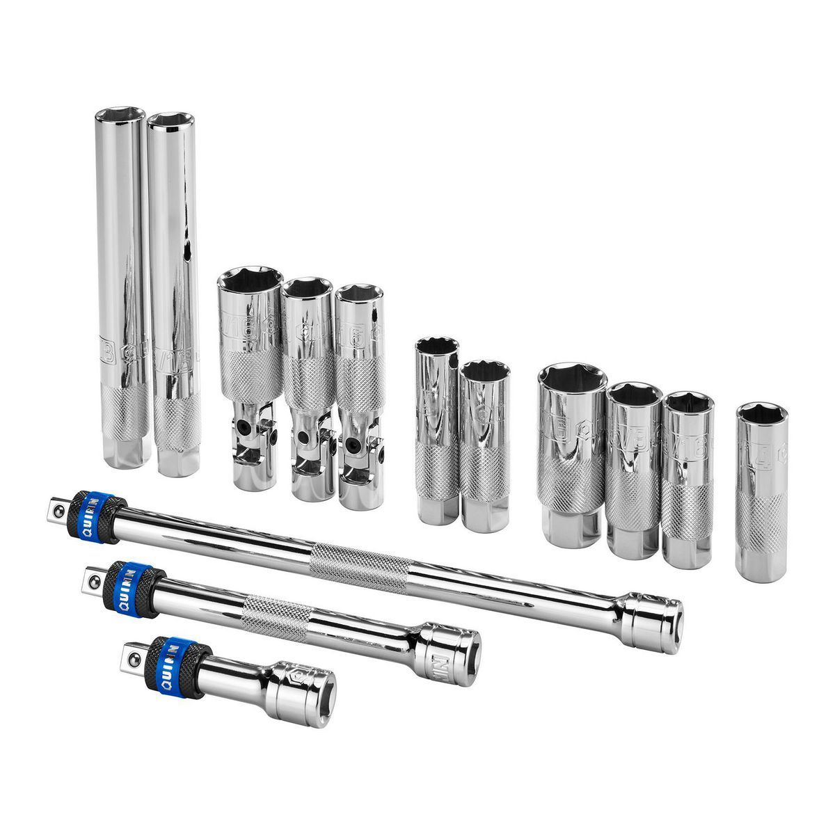 Quinn 3/8 in. Drive SAE and Metric Spark Plug Socket Set, 14-Piece ...