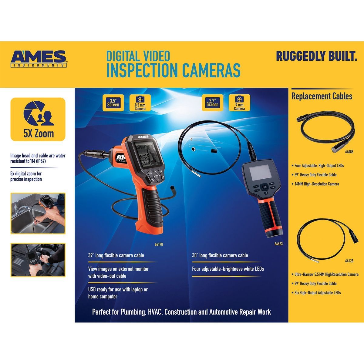 Ames Instruments 39 in. x 16mm Inspection Camera Cable - 64085 - Ferredepot