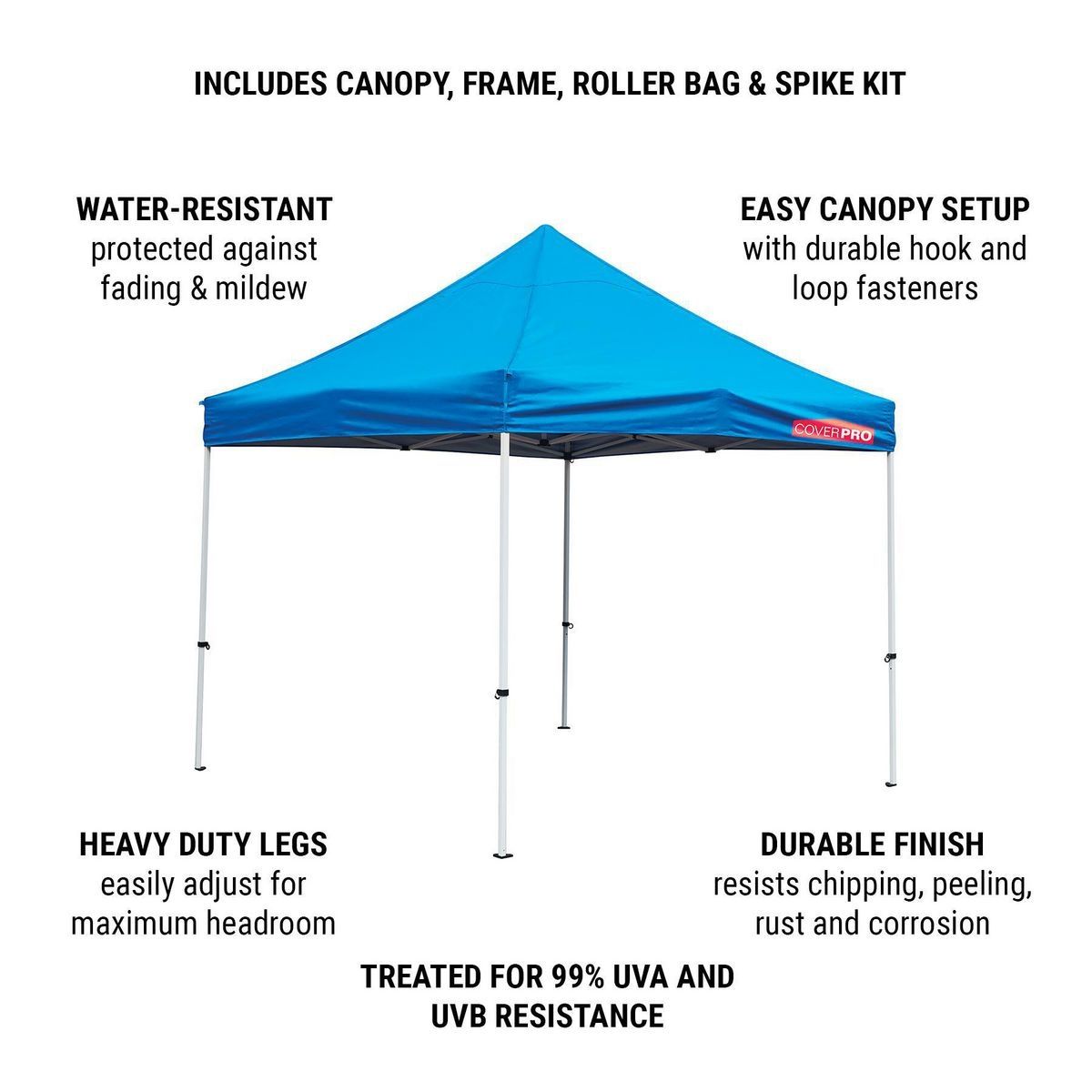 Coverpro 10 ft. x 10 ft. Heavy Duty Straight Leg Pop-Up Canopy - 56410 ...