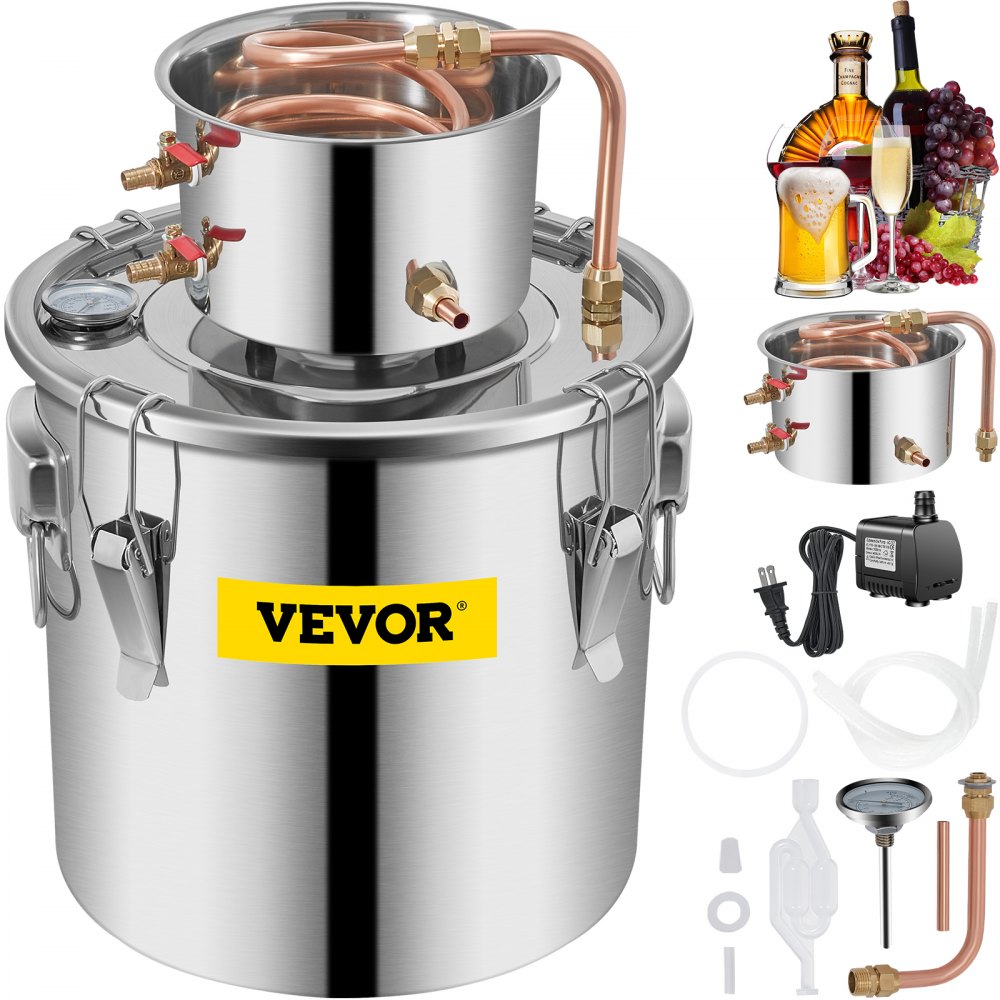 VEVOR Moonshine Still 9.6Gal 38L, Distillery Kit with Circulating Pump ...