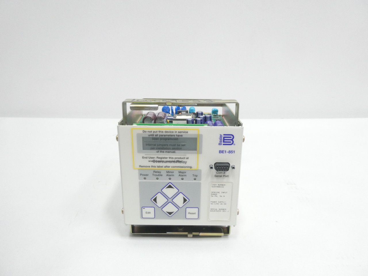 BASLER ELECTRIC BE1-851 48/125V-AC 48/125V-DC PROTECTION RELAY - MRO ...