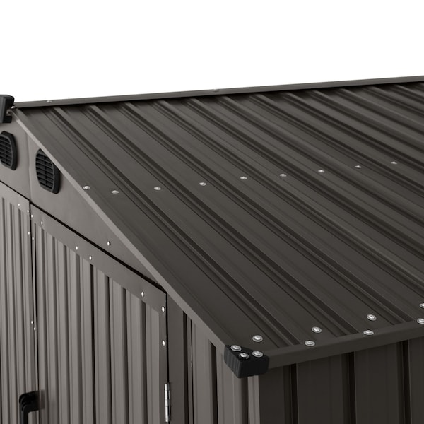 Sunjoy 10 ft. x 20 ft. Outdoor Storage Shed, Carport, Tan - A110006602 ...