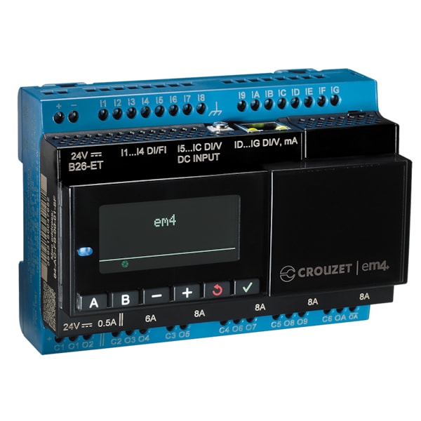 Crouzet Logic Controller em4 B26 24VDC Gloss Black - 88981103 - FerreDepot