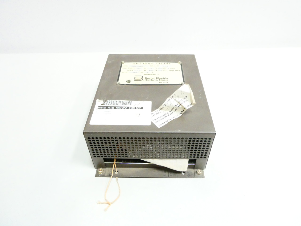 BASLER ELECTRIC SR4A2B01B3A STATIC VOLTAGE REGULATOR 120V-AC 62-1/2V-DC ...