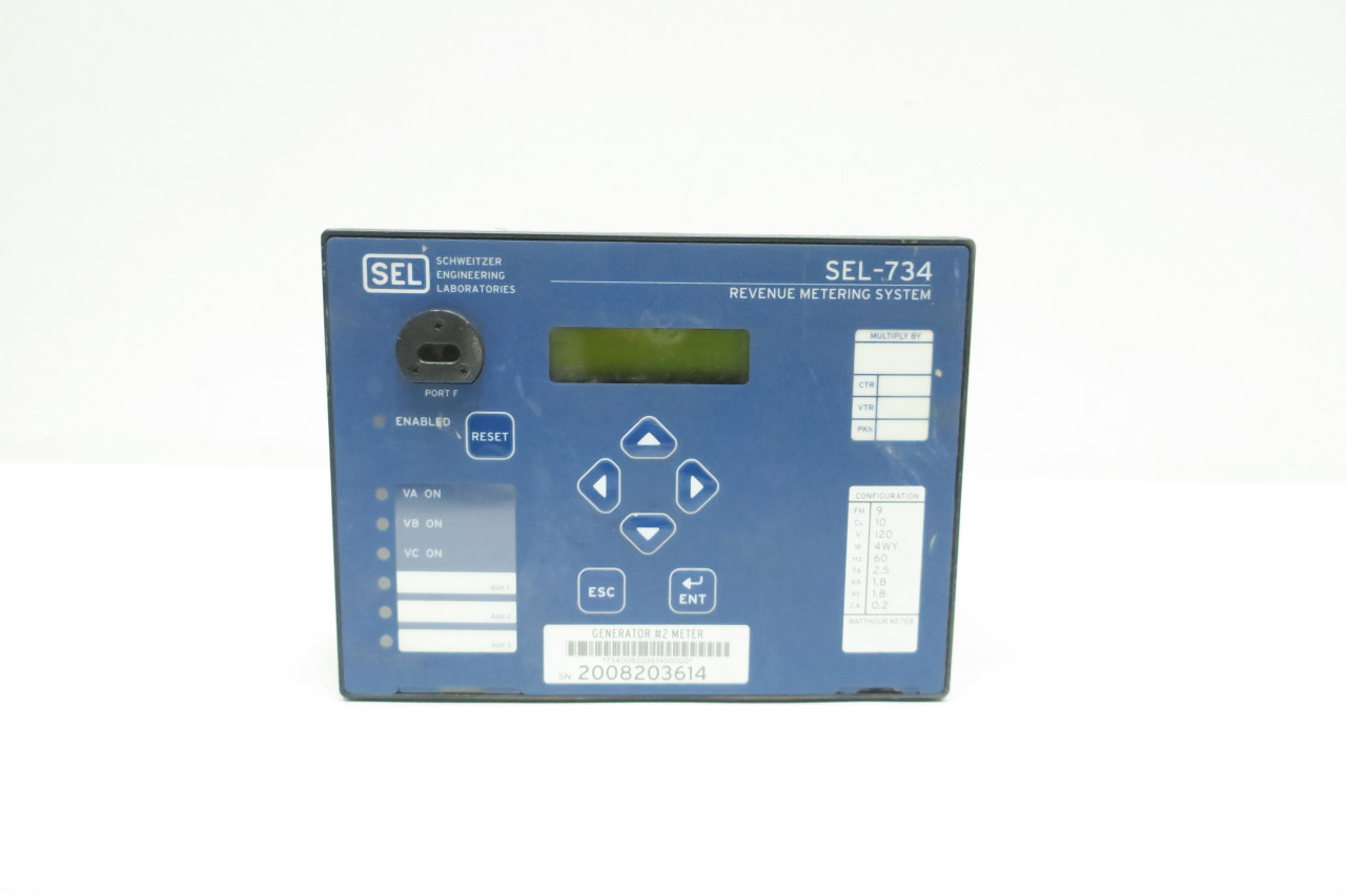 SEL 0734009H1D1116E2XXX3A REVENUE METERING SYSTEM OPERATOR INTERFACE ...