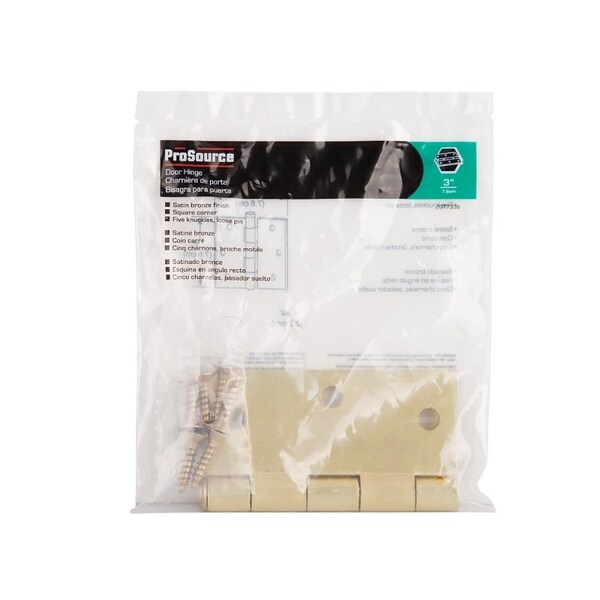 Prosource Square Corner Door Hinge, Steel, Satin Bronze, Loose Pin, 180 ...