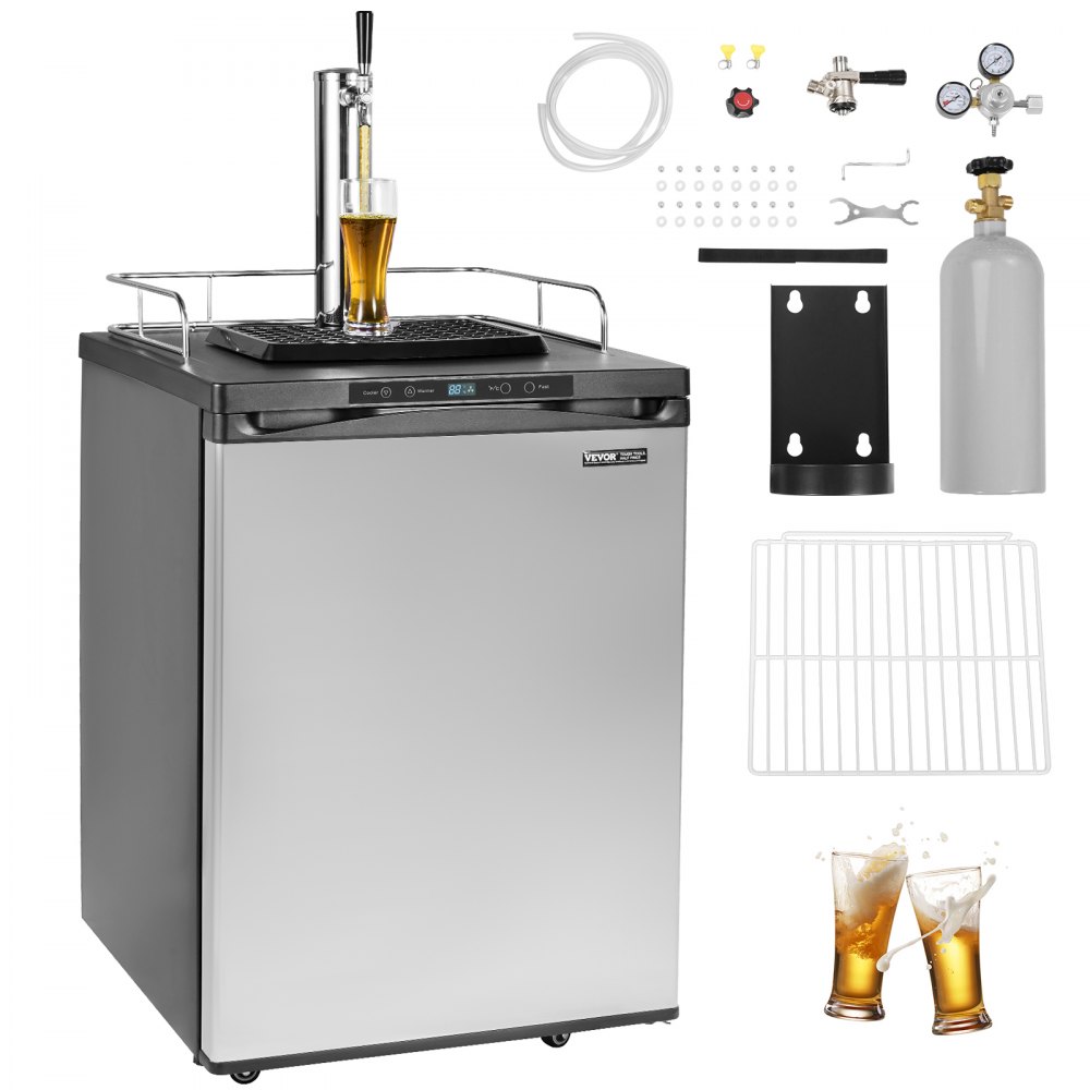 VEVOR Beer Kegerator Draft Beer Dispenser Full Size Keg Refrigerator Single Tap ...
