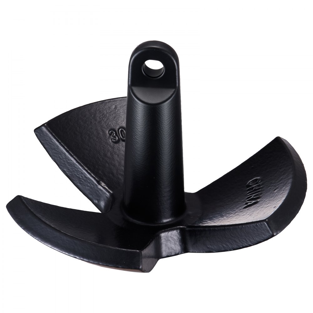 VEVOR River Anchor, 30 LBS Boat Anchor Cast Iron Black Vinyl-Coated ...