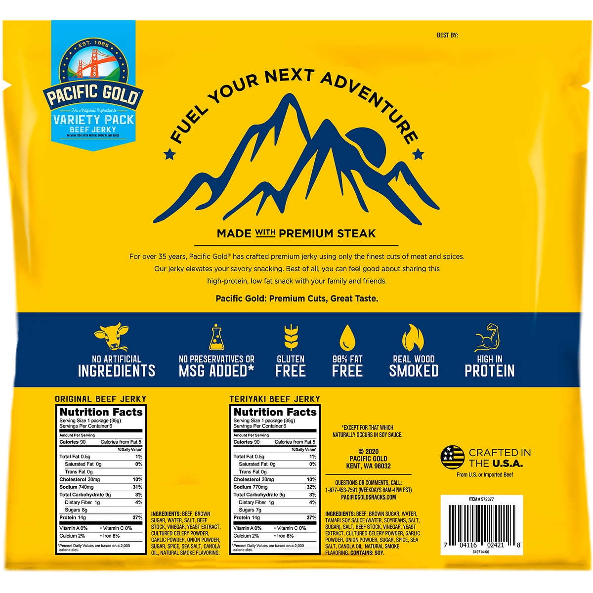 Paquete Variedad de 12 piezas de carne seca Original y Teriyaki de ...