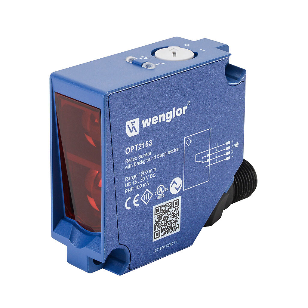 OPT2153 - Wenglor photoelectric sensor, square, plastic, diffuse with ...