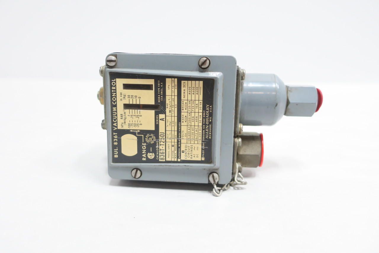 ALLEN BRADLEY 836T-T250J VACUUM CONTROL 3.5BAR 120-600V-AC PRESSURE ...