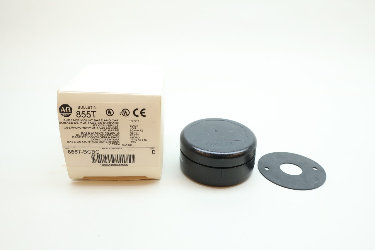 ALLEN BRADLEY 855T-BCBC 1/2IN NPT BLACK STACK LIGHT SURFACE MOUNT BASE ...