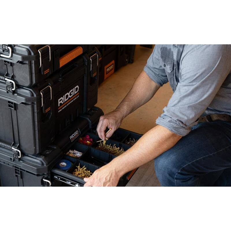 RIDGID 2.0 Pro Gear System 22 in. XL 4 Drawers Modular Tool Box Storage ...