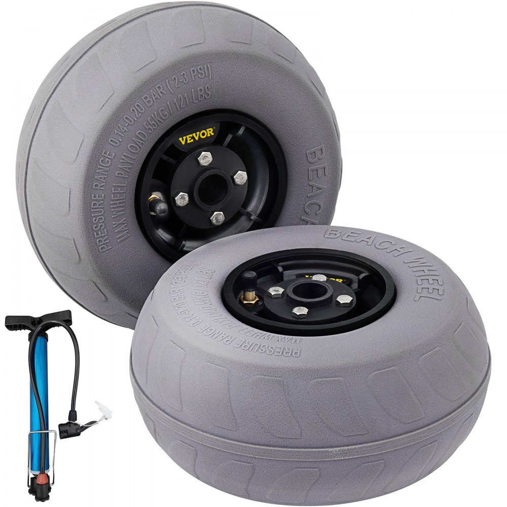 VEVOR Beach Balloon Wheels, 9" Replacement Sand Tires, PVC Cart Tires ...