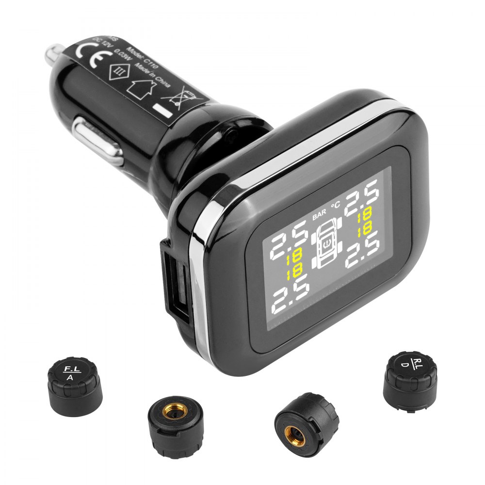 VEVOR RV Tire Pressure Monitoring System Real Time Trailer TPMS 4 ...
