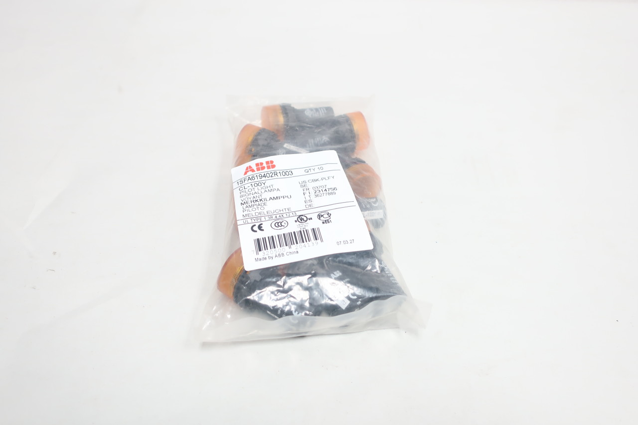 ABB CL-100Y 1SFA619402R1003 PACK OF 10 YELLOW 240V-AC PILOT LIGHT - MRO ...