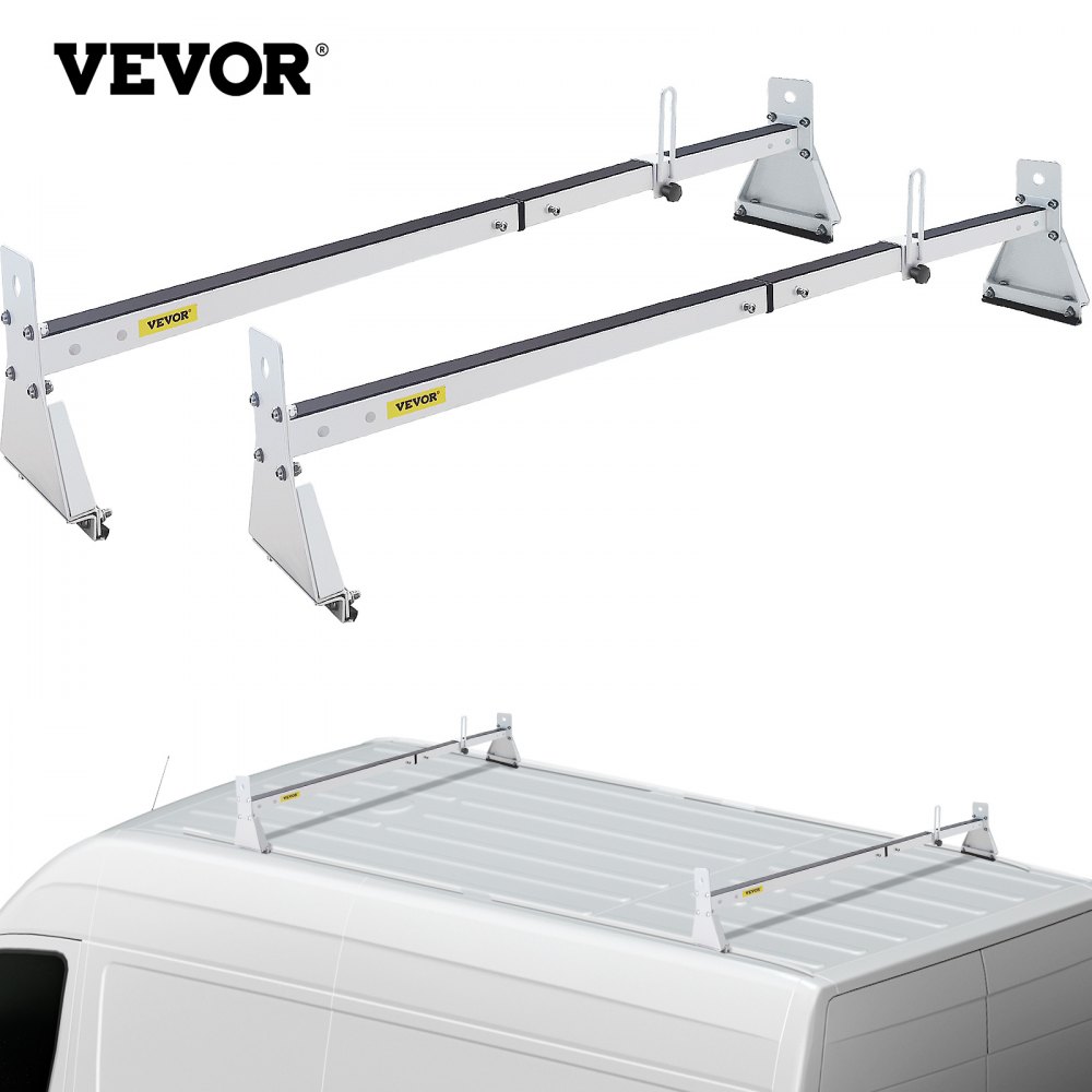 VEVOR Van Roof Ladder Rack, 2 Bars, 331 LBS Capacity, 52"-63.8 ...