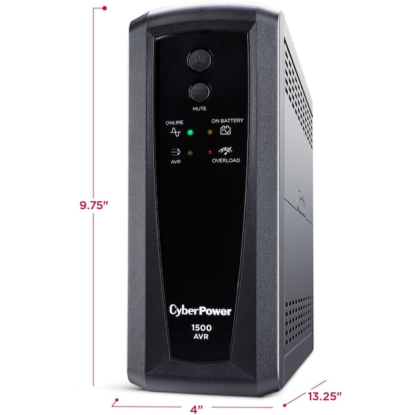 Cyberpower UPS System, 1500VA, Line Interactive, Out: 120V AC In: 120V ...