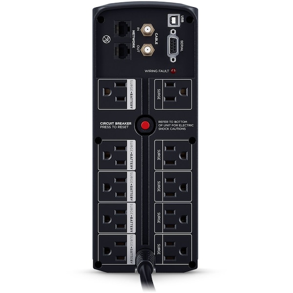 Cyberpower UPS System, 1500VA, Line Interactive, Out: 120V AC In: 120V ...