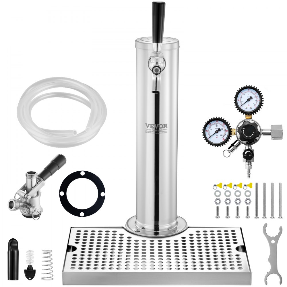 VEVOR Kegerator Tower Kit, Single Tap Beer Conversion Kit, Stainless ...