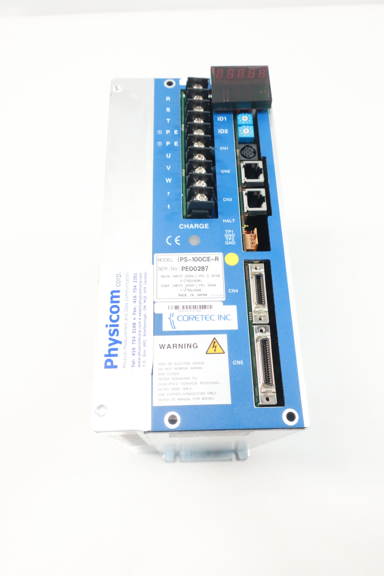 CORETEC INC IPS-100CE-R SERVO NUTRUNNER 200V-AC CONTROLLER MODULE - MRO ...