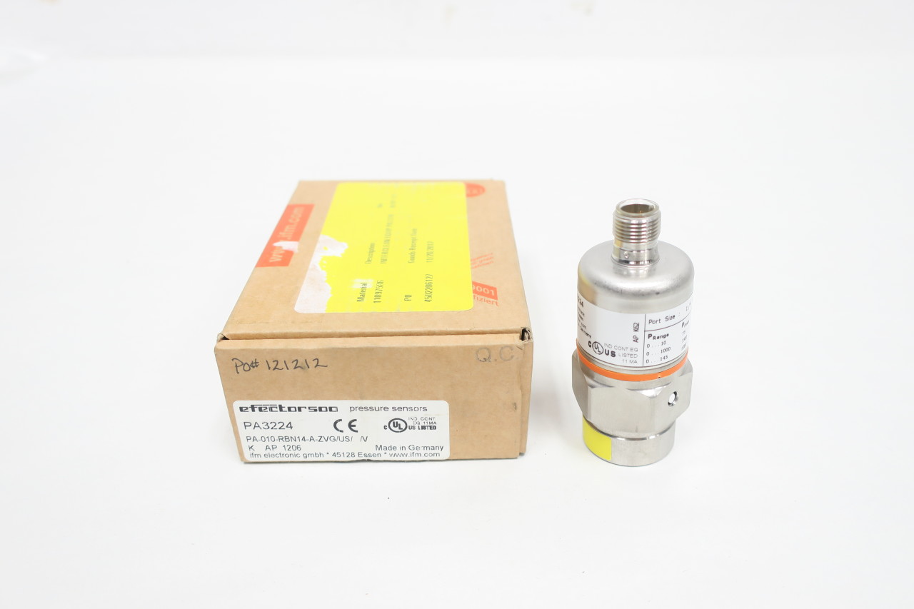 IFM EFECTOR PA3224 PA-010-RBN14-A-ZVG/US/V 0-145PSI 9.6-32V-DC PRESSURE ...
