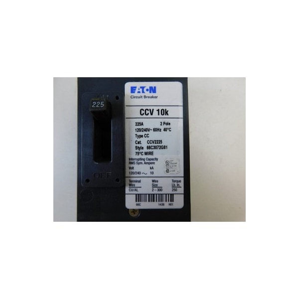 Eaton Molded Case Breakers MCCBs CCV 2P 225A 240V 50/60Hz 1Ph - CCV2225 ...
