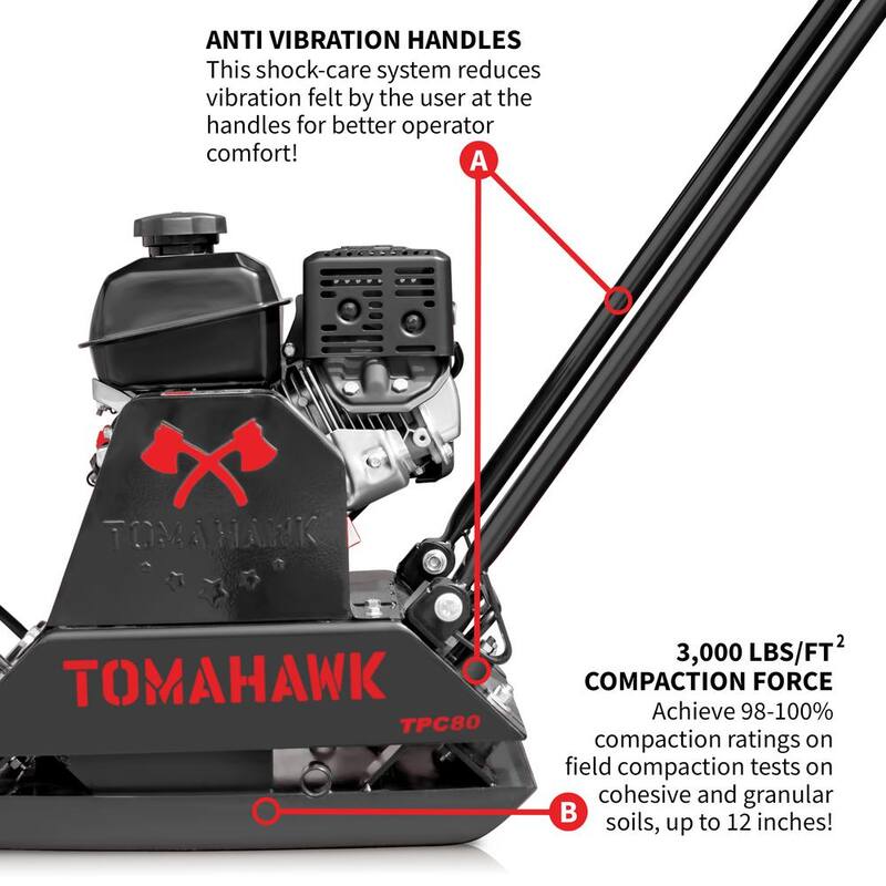 Tomahawk Power Vibratory Plate Compactor for Soil Compaction with ...