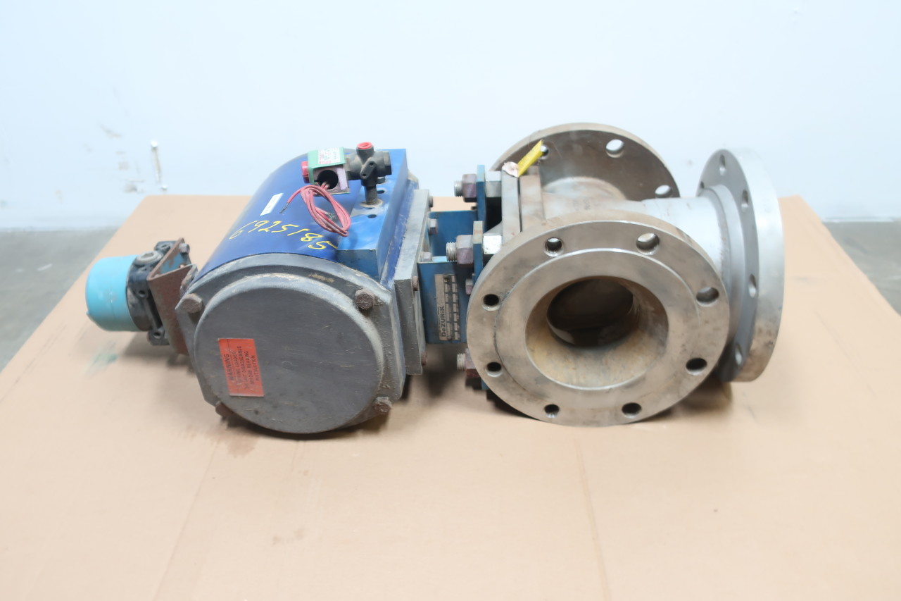 DEZURIK 571 PERMASEAL 3-WAY PNEUMATIC 150 STAINLESS FLANGED 6IN CONTROL ...
