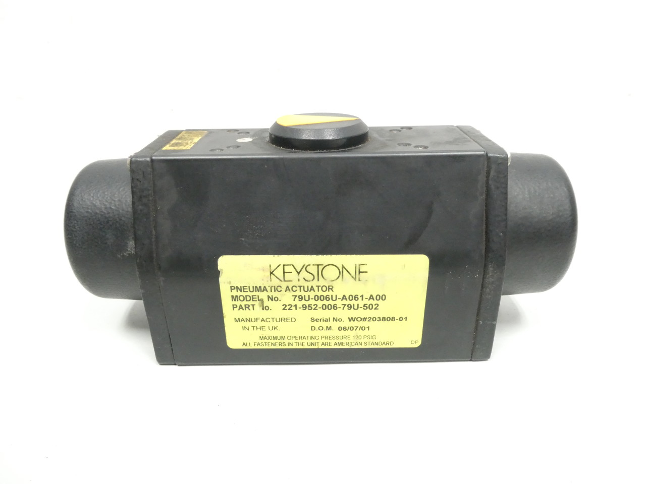 KEYSTONE 79U-006U-A061-A00 PNEUMATIC VALVE ACTUATOR - MRO INDUSTRIAL