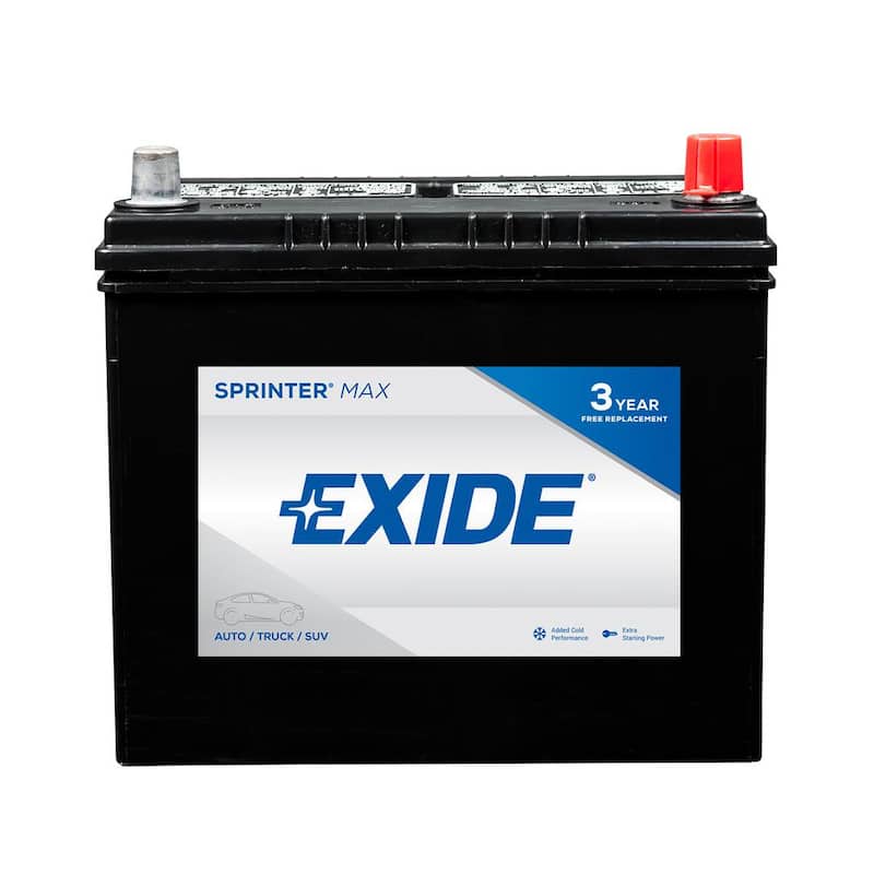 Exide SPRINTER MAX 12 volts Lead Acid 6-Cell 51R Group Size 500 Cold ...