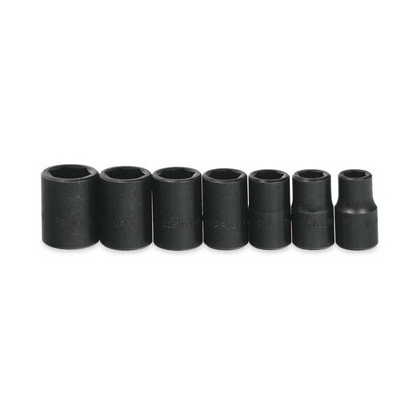 Williams Socket Set, 7 Pieces, 1/2 Inch Dr, Shallow, 1/2 Inch Size ...