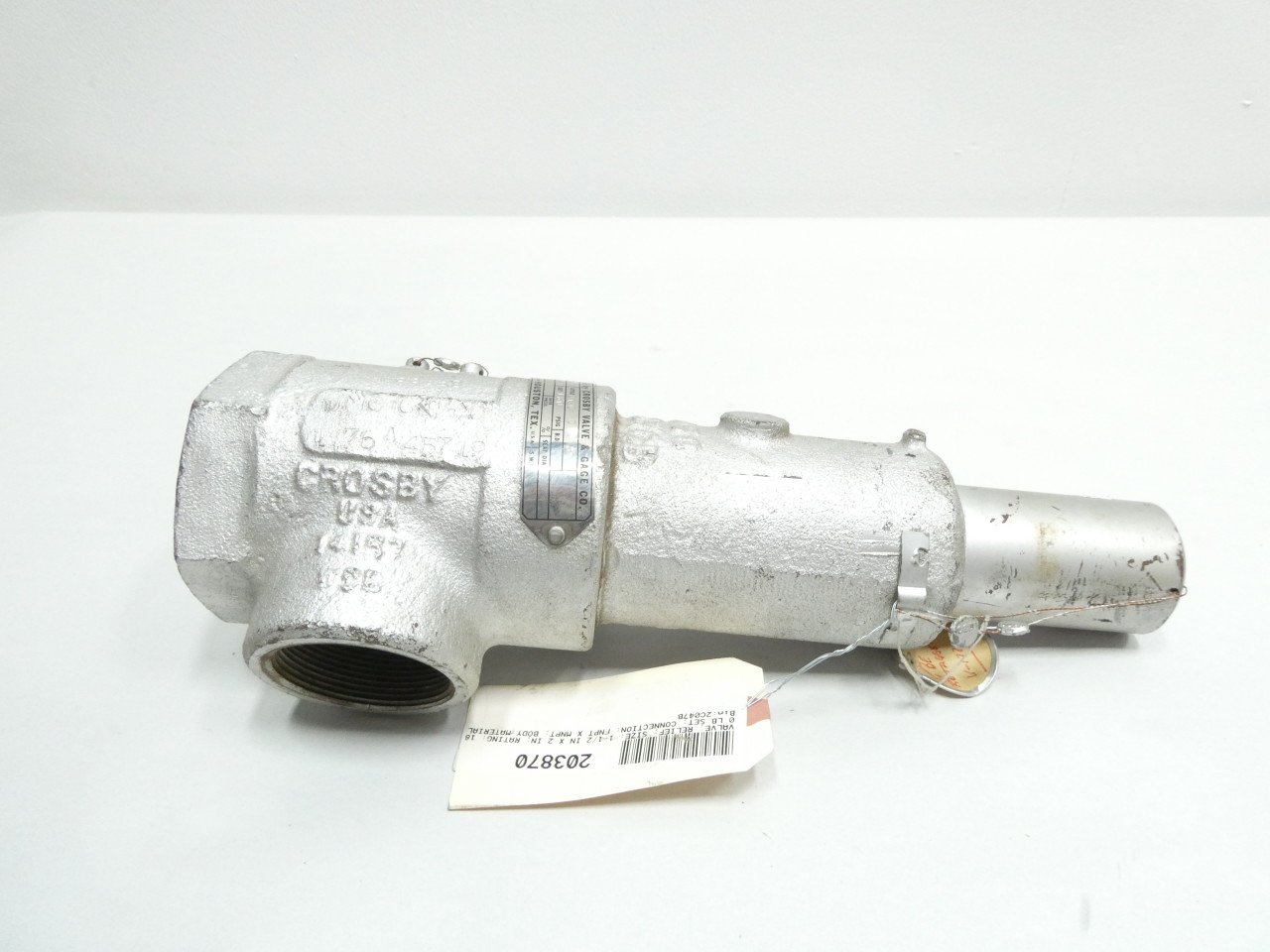 CROSBY JMC-C-A 1-1/2 IN X 2IN STEEL THREADED 180PSI NPT RELIEF VALVE ...